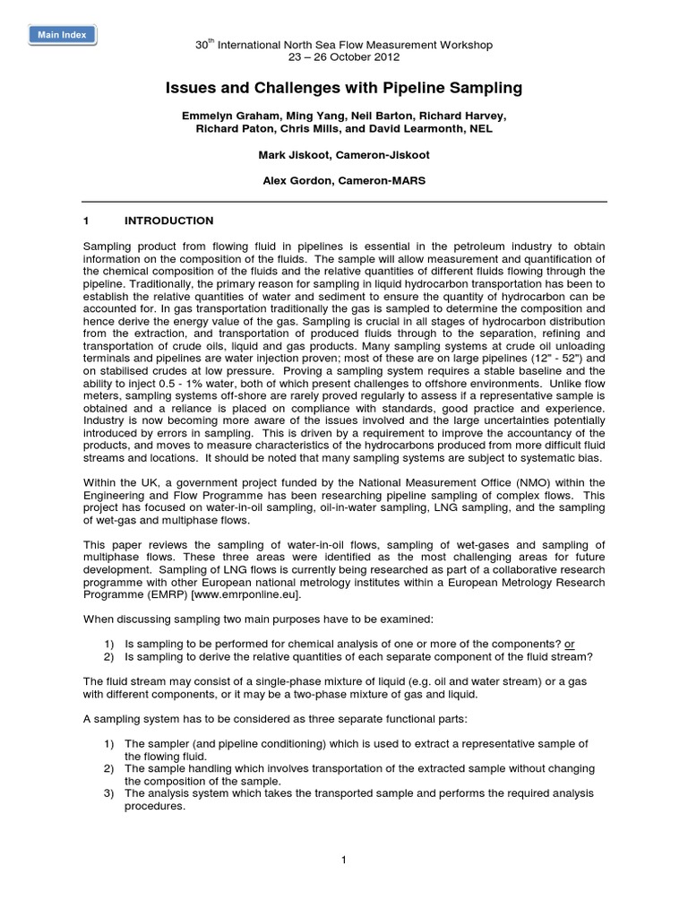Pipeline Sampling Challenges in Oil Industry | PDF | Computational ...
