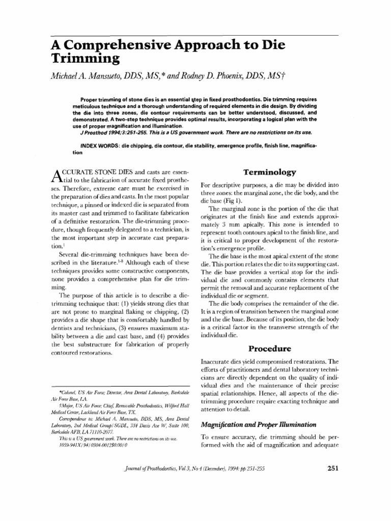 Die Cutting Ditching | PDF | Health Care | Dentistry