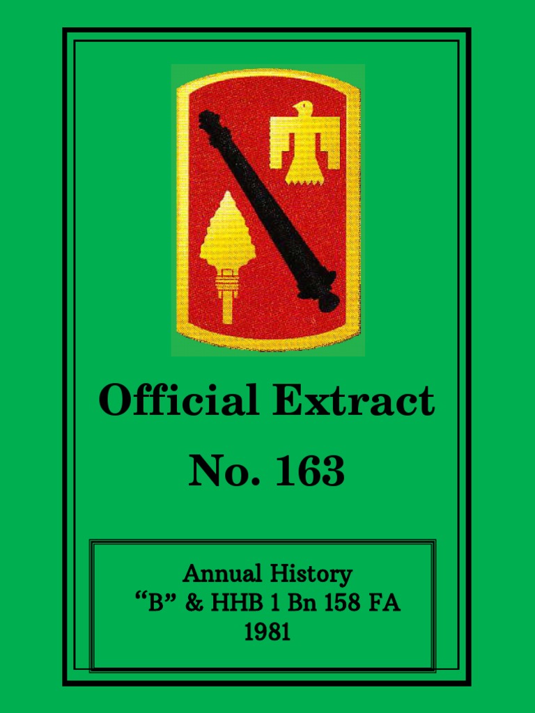 158th Field Artillery Official Extract No. 163 | PDF | Military Science ...