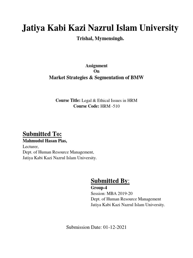 BMW Marketing Segmentation | PDF | Bmw | Marketing