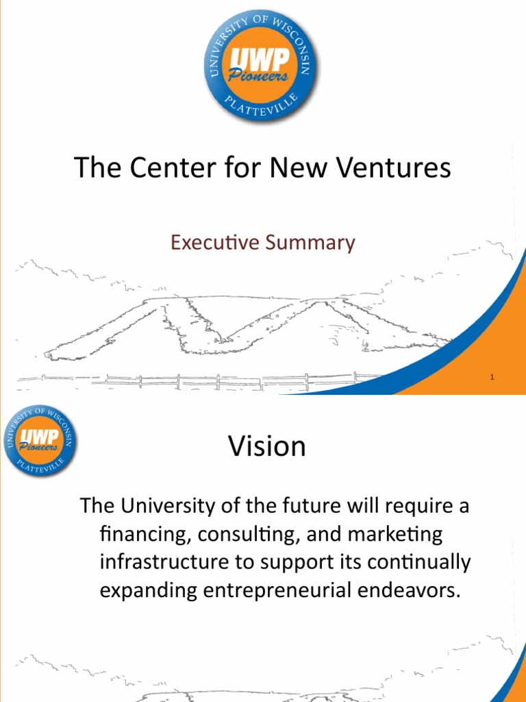The Center For New Ventures: Executive Summary | PDF | Entrepreneurship ...