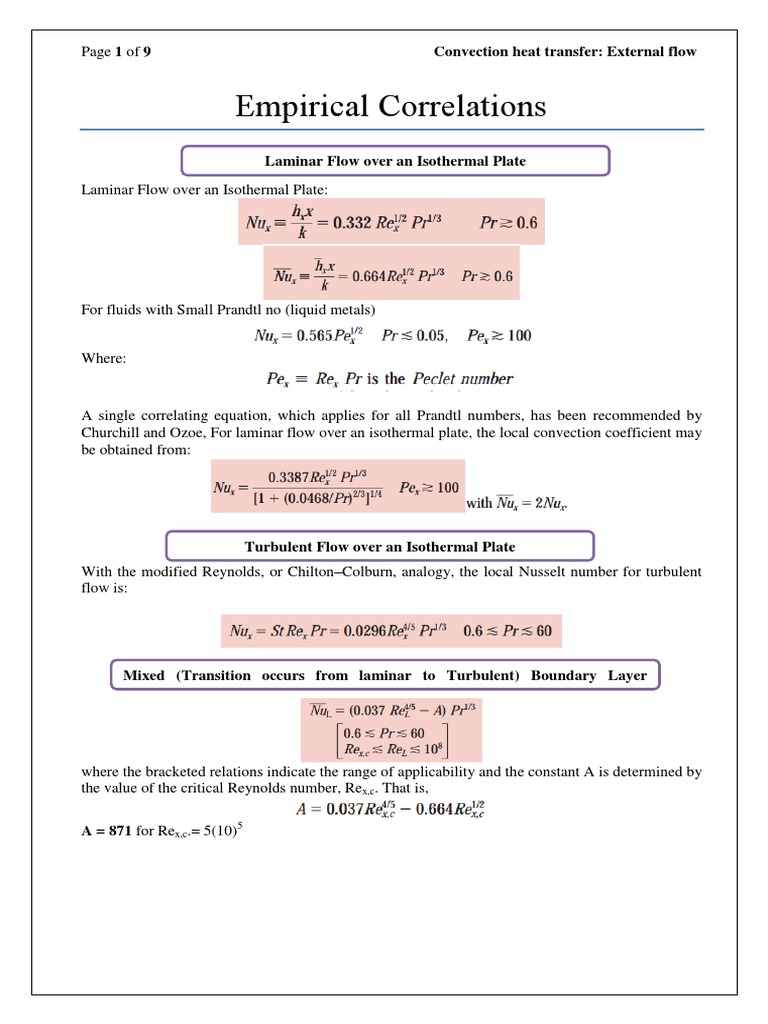 External Flow Correlations | PDF | Fluid Dynamics | Classical Mechanics