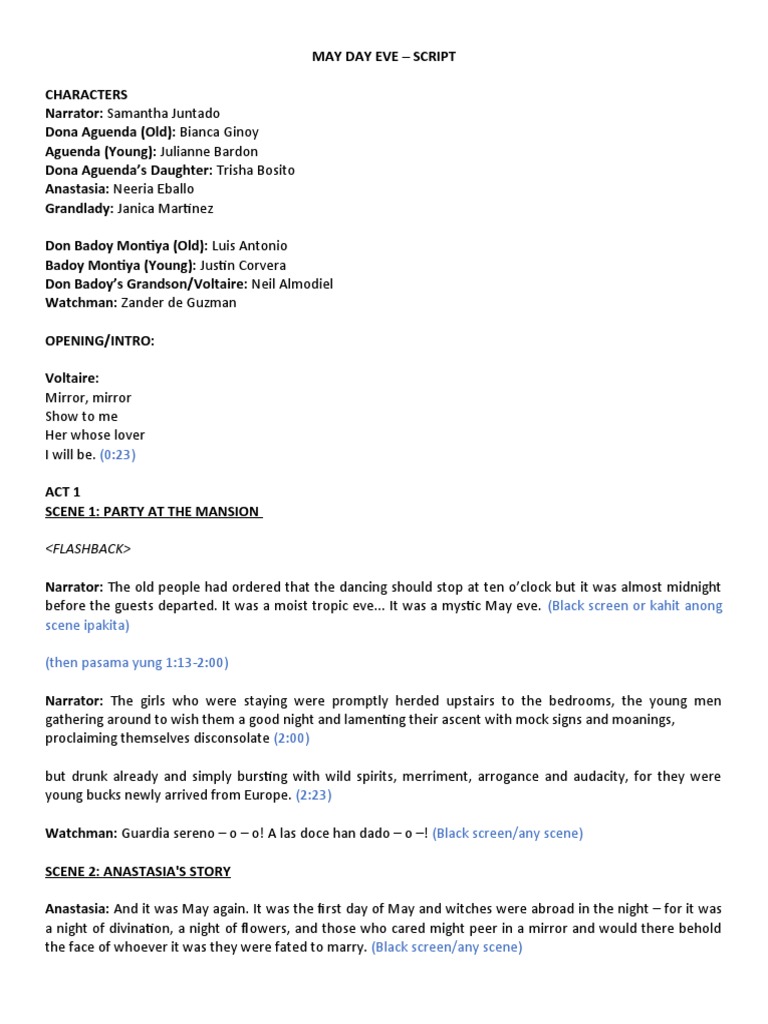 May Day Eve (Script) | PDF