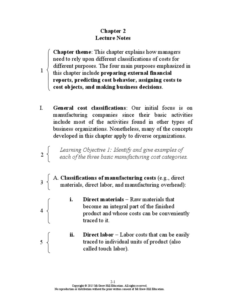 GNBCY LN Chap02 Cost Concepts | PDF | Cost Of Goods Sold | Inventory
