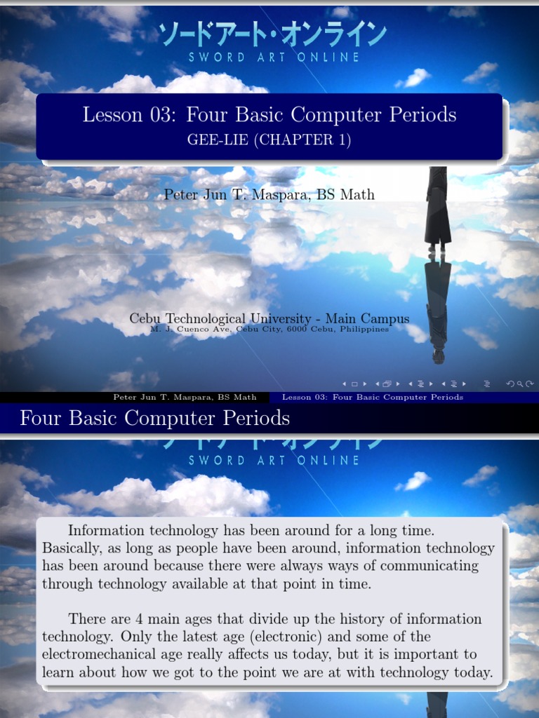 Lesson 03: Four Basic Computer Periods: Gee-Lie (Chapter 1) | PDF | Manufactured Goods ...
