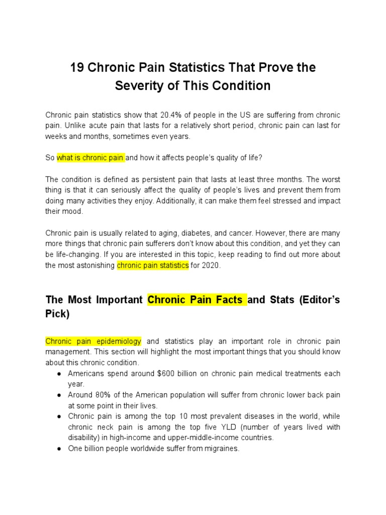 19 Chronic Pain Statistics That Prove The Importance of This Condition ...