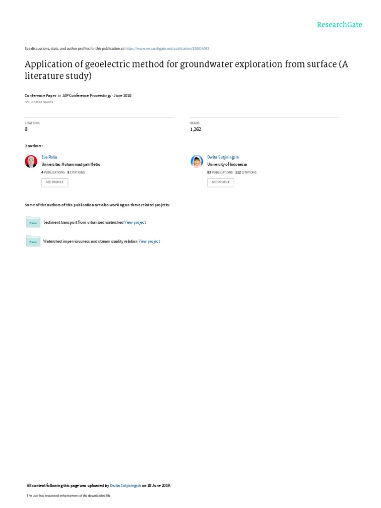 Geoelectric Method for Groundwater Exploration | PDF | Aquifer ...