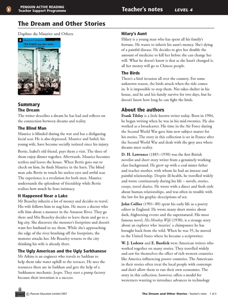 The Dream and Other Stories: Teacher's Notes | PDF | Writers | Love