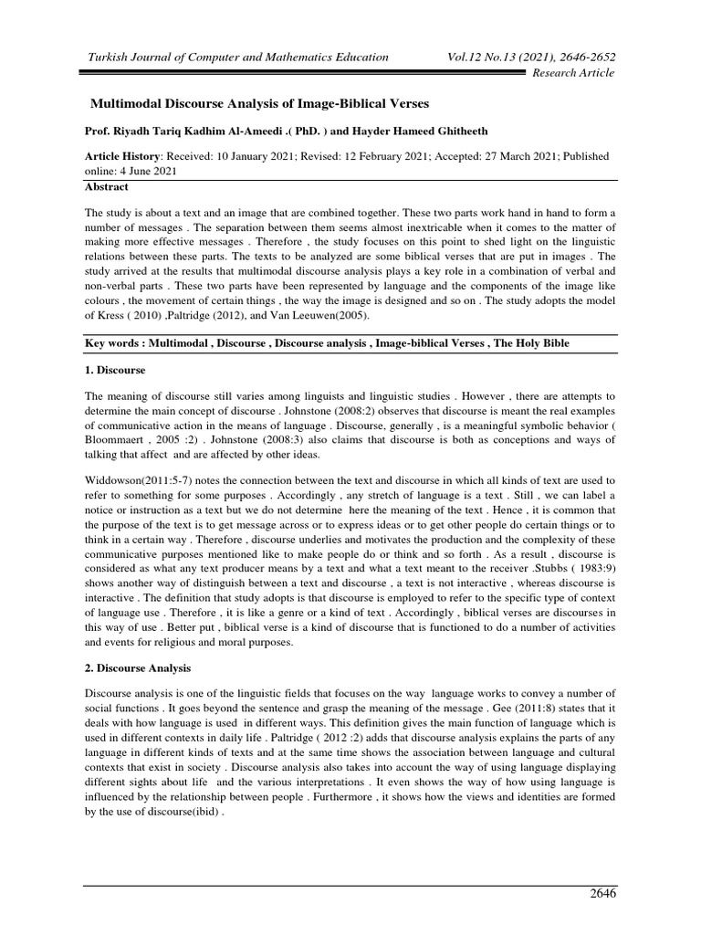Multimodal Discourse Analysis of Image-Biblical Verses | PDF ...