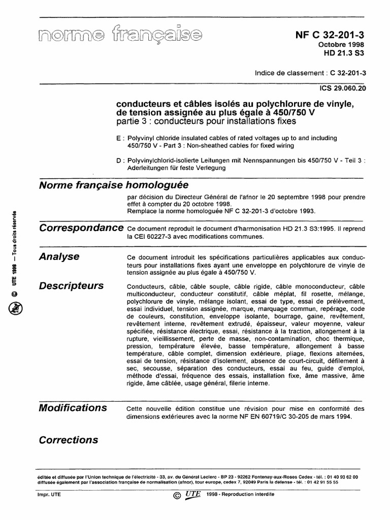 NF C 32-201-3 | PDF