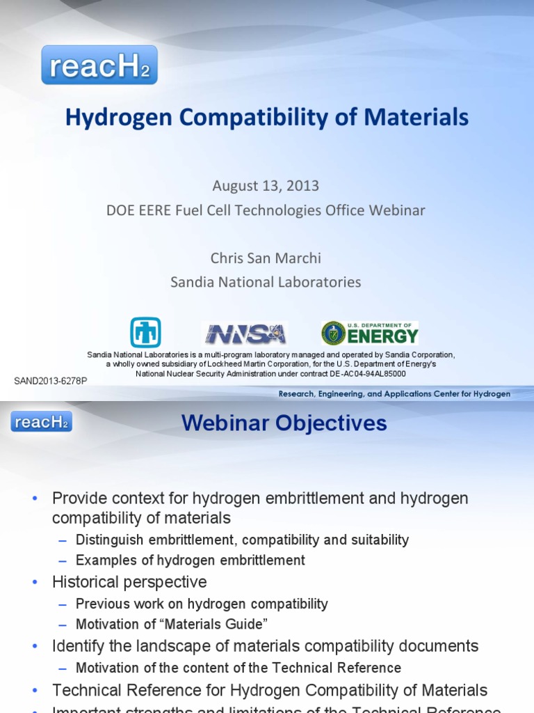 Hydrogen Compatibility in Materials | PDF | Hydrogen | Steel
