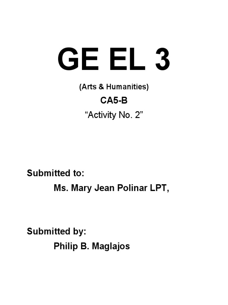 Activity No. 2 (GE EL3) | PDF