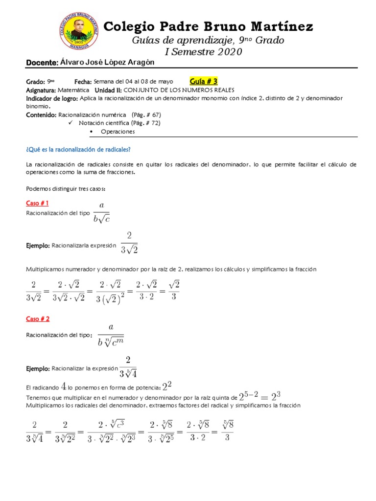 Guia #3 Mate 9no | PDF | Números | Lexicología