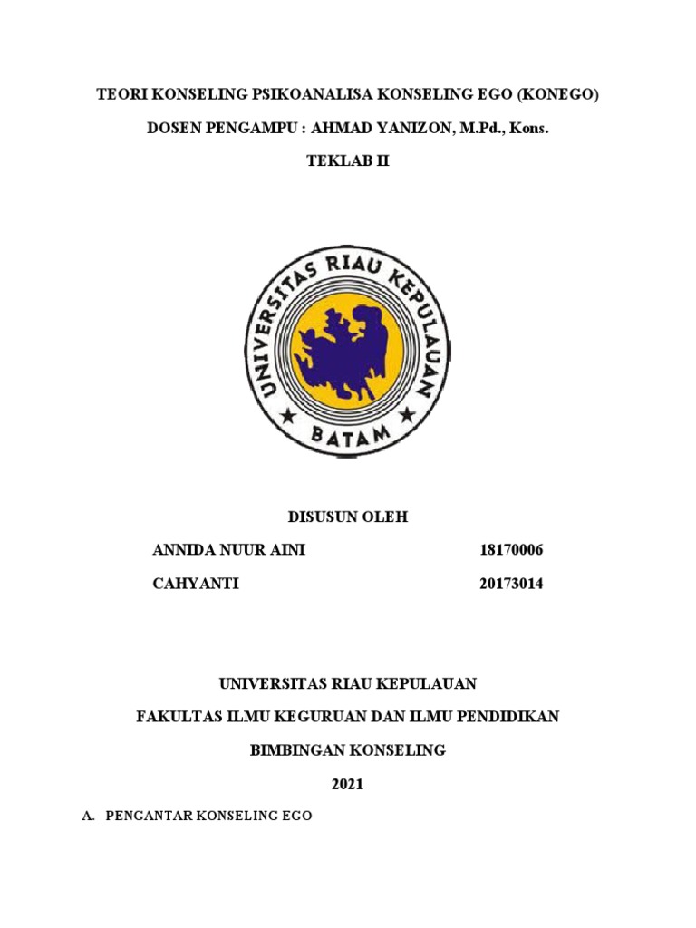 TEKLAB II - Teori Konseling Psikoanalisa Konseling Ego - KONEGO ...