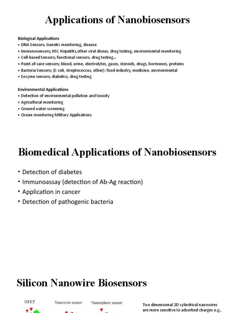 Nanobiosensor | PDF | Sensor | Biosensor