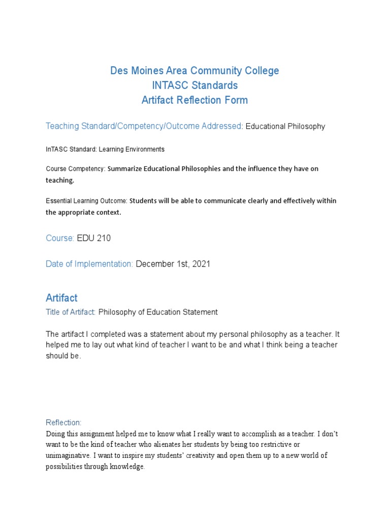 Artifact Reflection | PDF