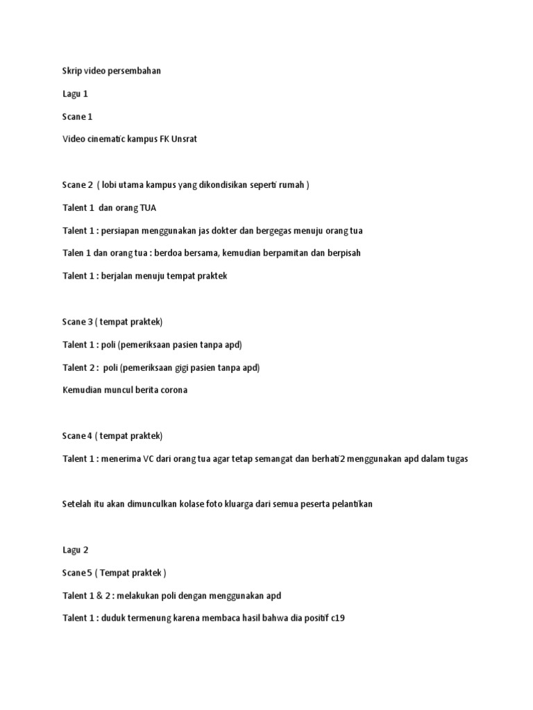 Skrip Video Persembahan | PDF | Sains & Matematika