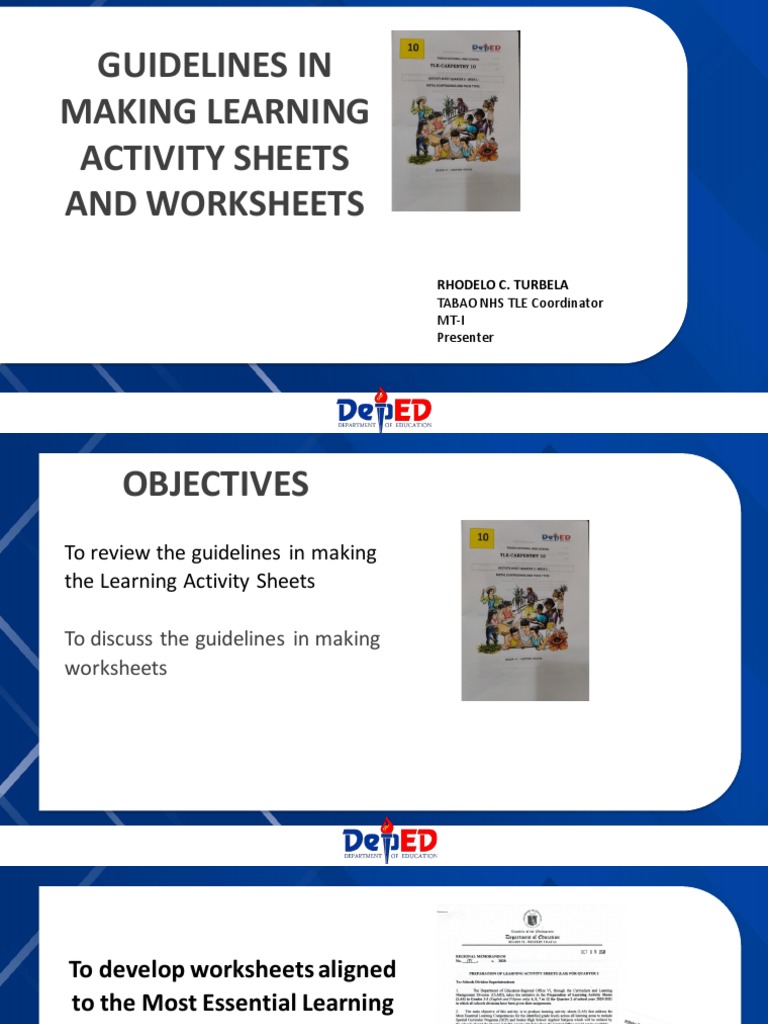 Guidelines in Making Effective Worksheets | PDF | Learning | Curriculum