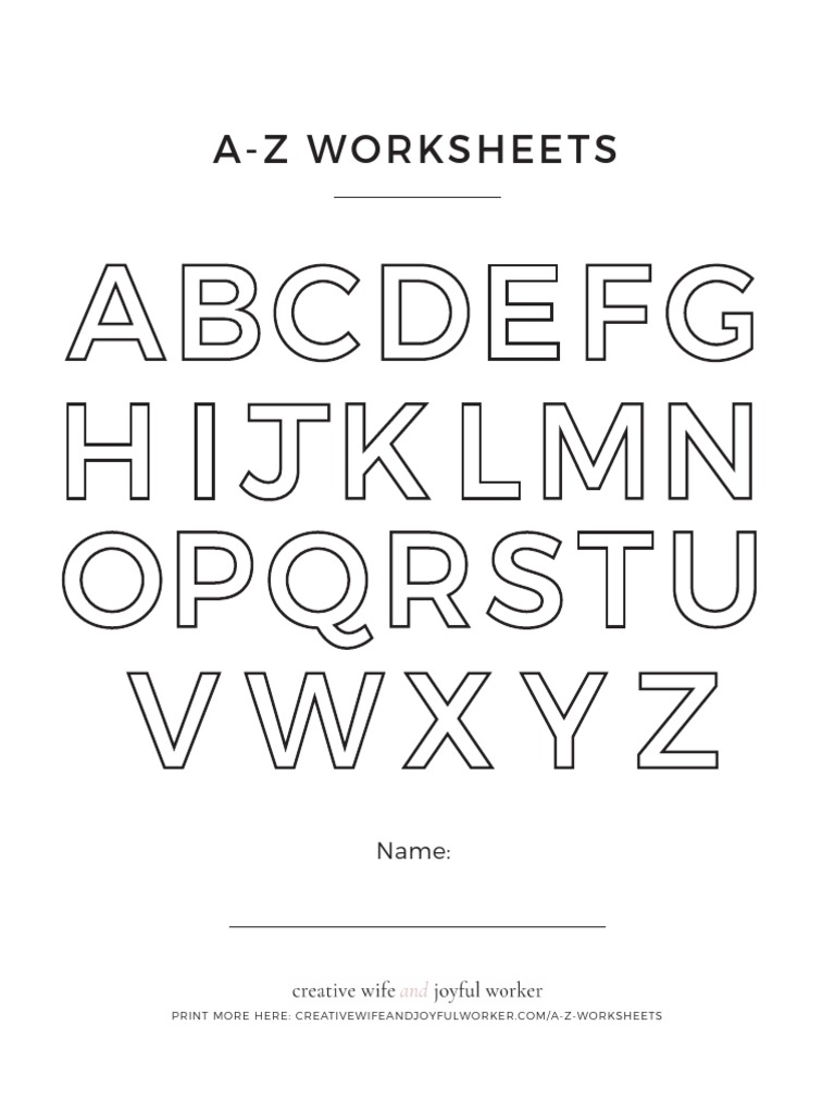 A-Z Worksheets - Free Download Alphbet Printable | PDF
