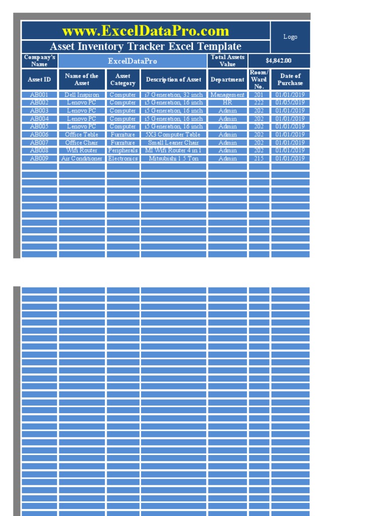 Asset Inventory Management Template | PDF | Computer Hardware ...