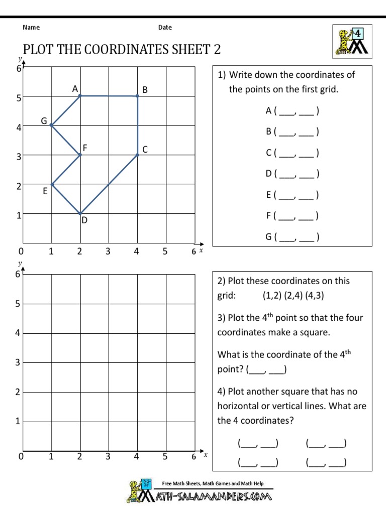 Plotting Coordinates Worksheet 2 | PDF | Teaching Methods & Materials