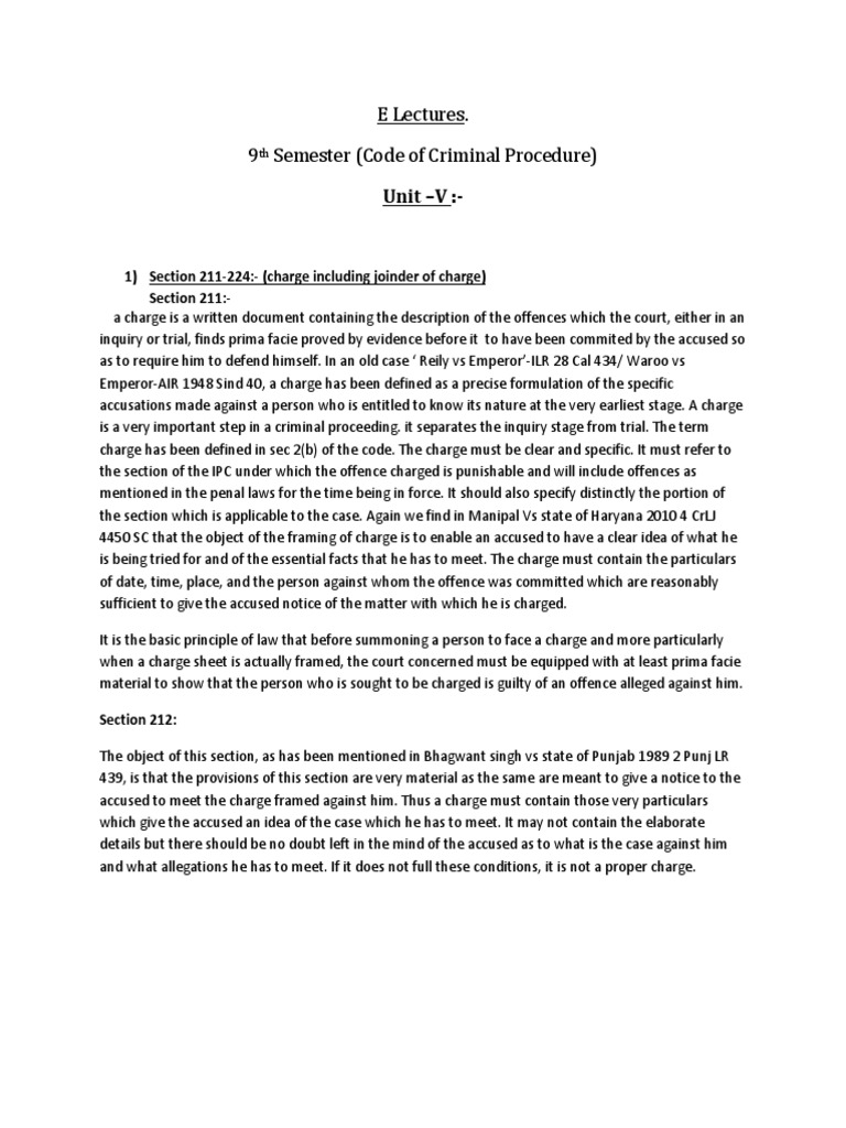 CRPC - S 211 | PDF | Plea | Prosecutor