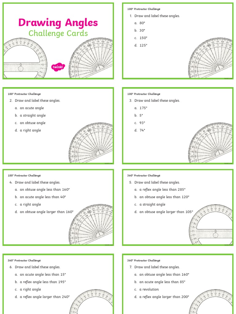 1 Drawing-Angles-Challenge-Cards - Ver - 1 | PDF | Elementary Geometry ...