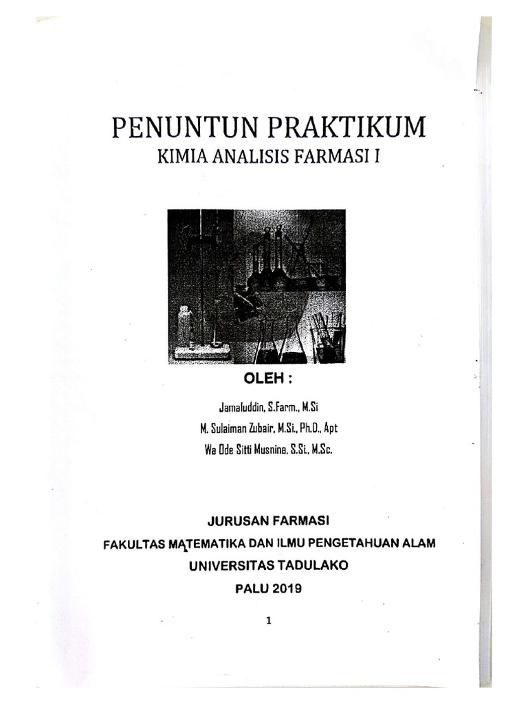 Penuntun Praktikum Kimia Analisis Farmasi 1 | PDF