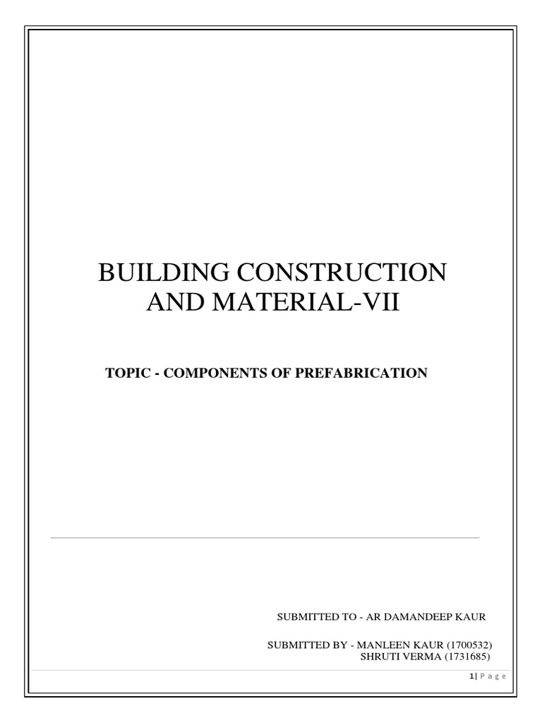Components of Prefabrication | PDF | Truss | Precast Concrete