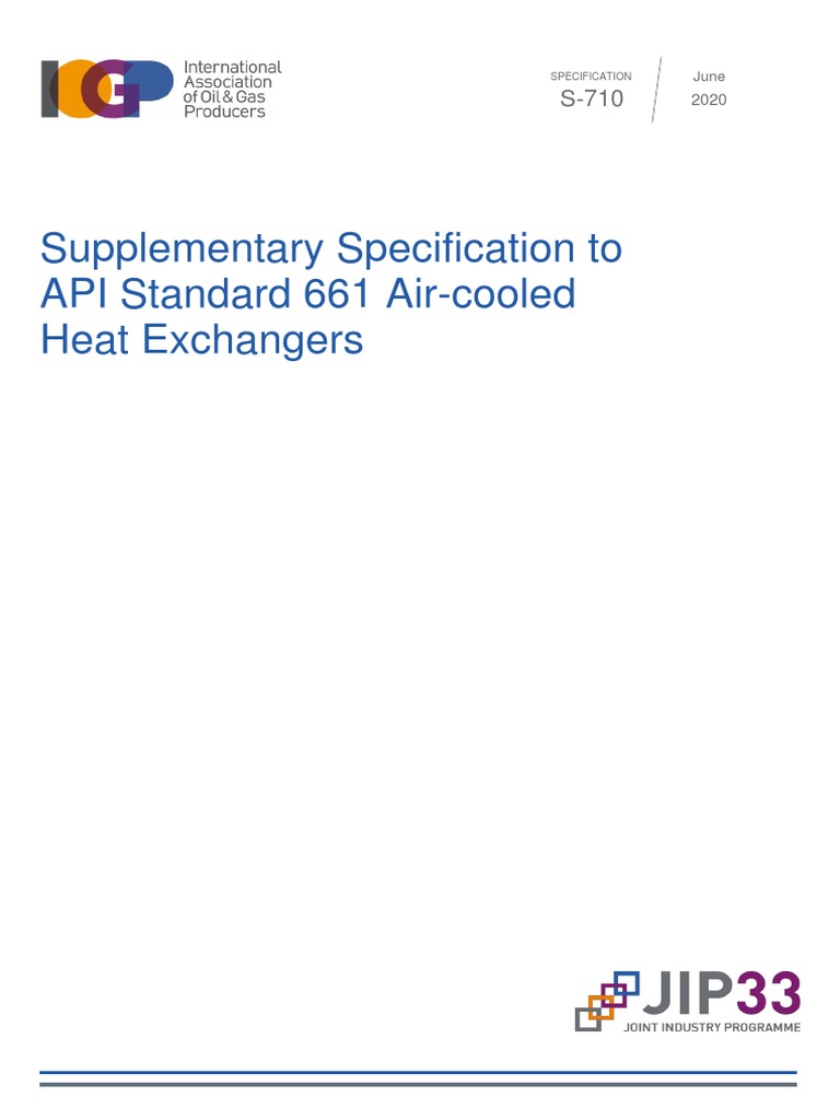 Supplementary Specification To API Standard 661 Air-Cooled Heat ...