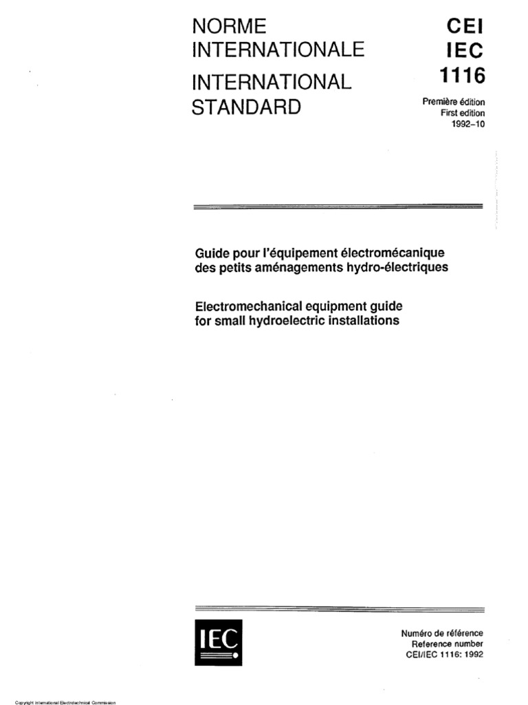 IEC 61116 Ed 1 0 B 1992 Electromechanical Equipment Guide For Small ...
