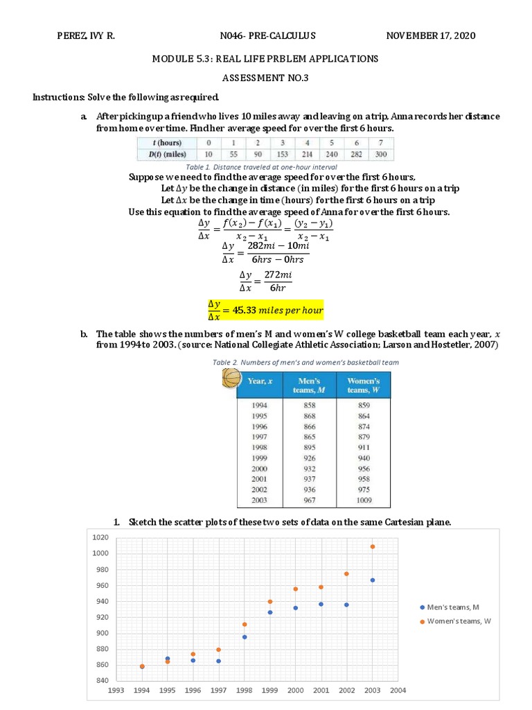 ESci 110 - N046 - Lesson 5.3 Assessment | PDF | Mathematical Objects ...