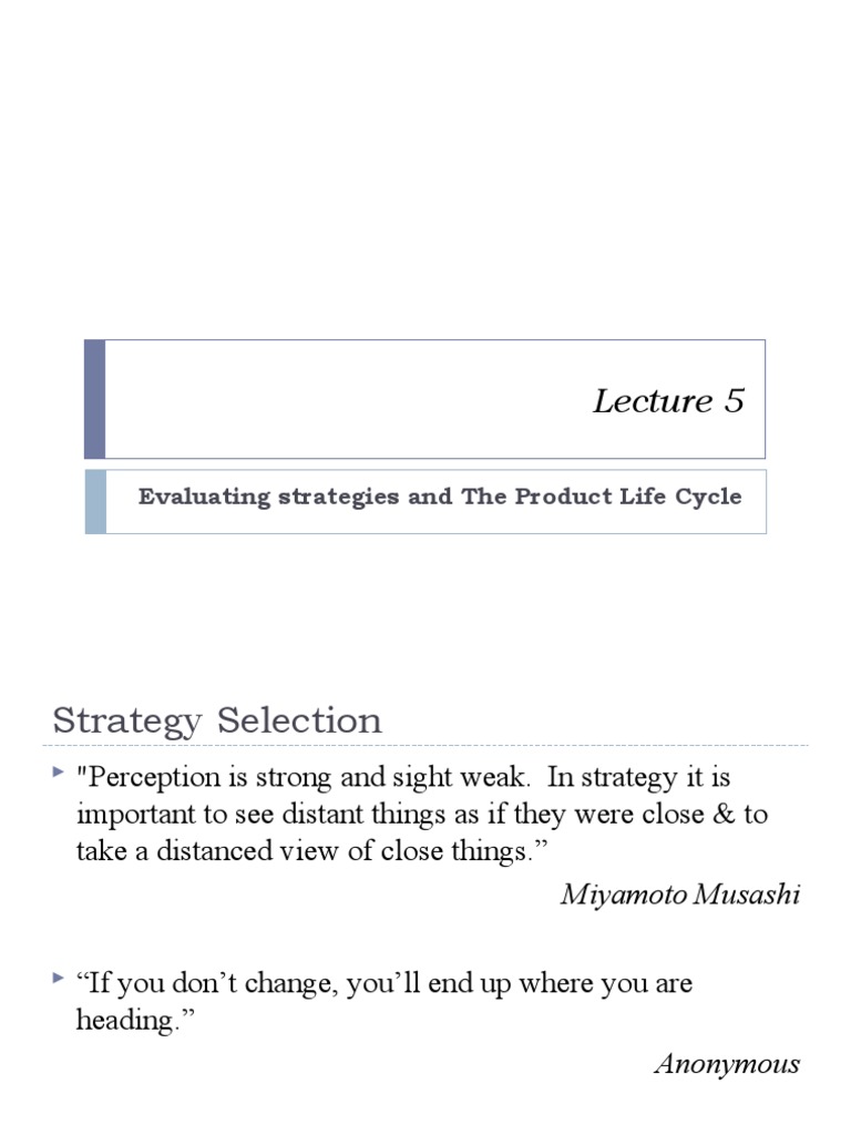 Evaluating Strategies and The Product Life Cycle | PDF | Business ...