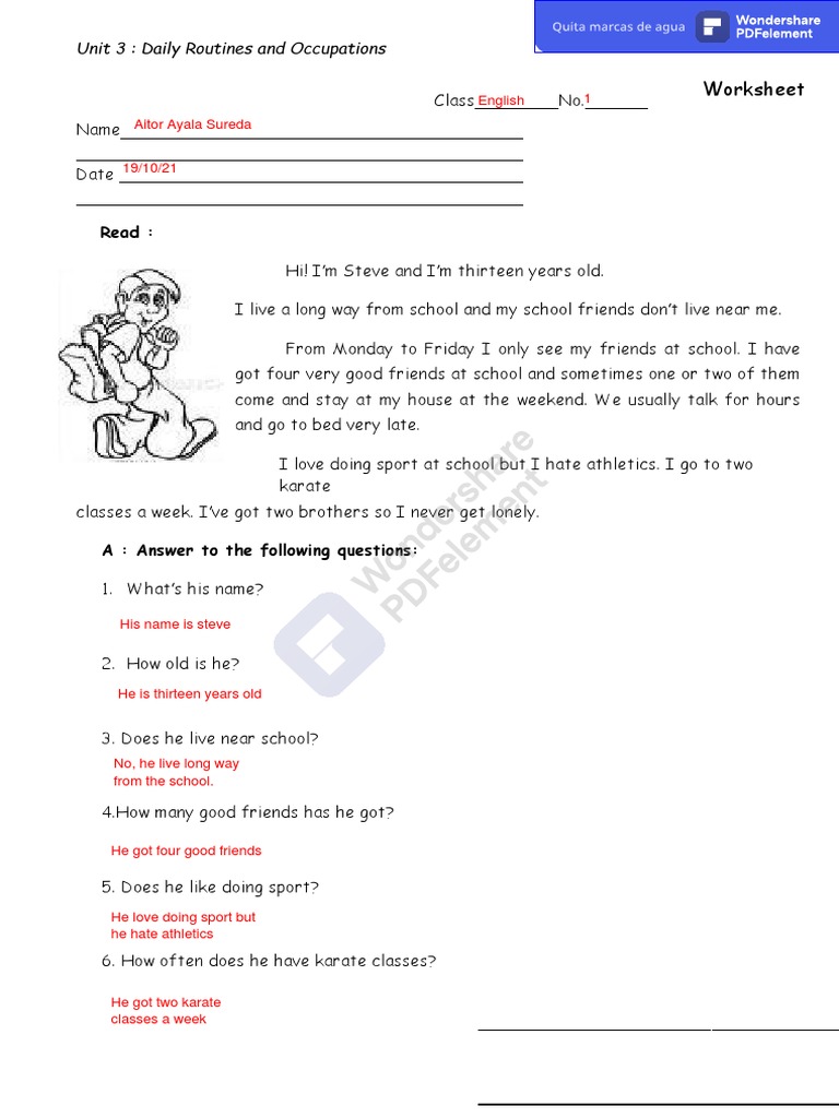 Read:: Unit 3: Daily Routines and Occupations | PDF | Linguistics