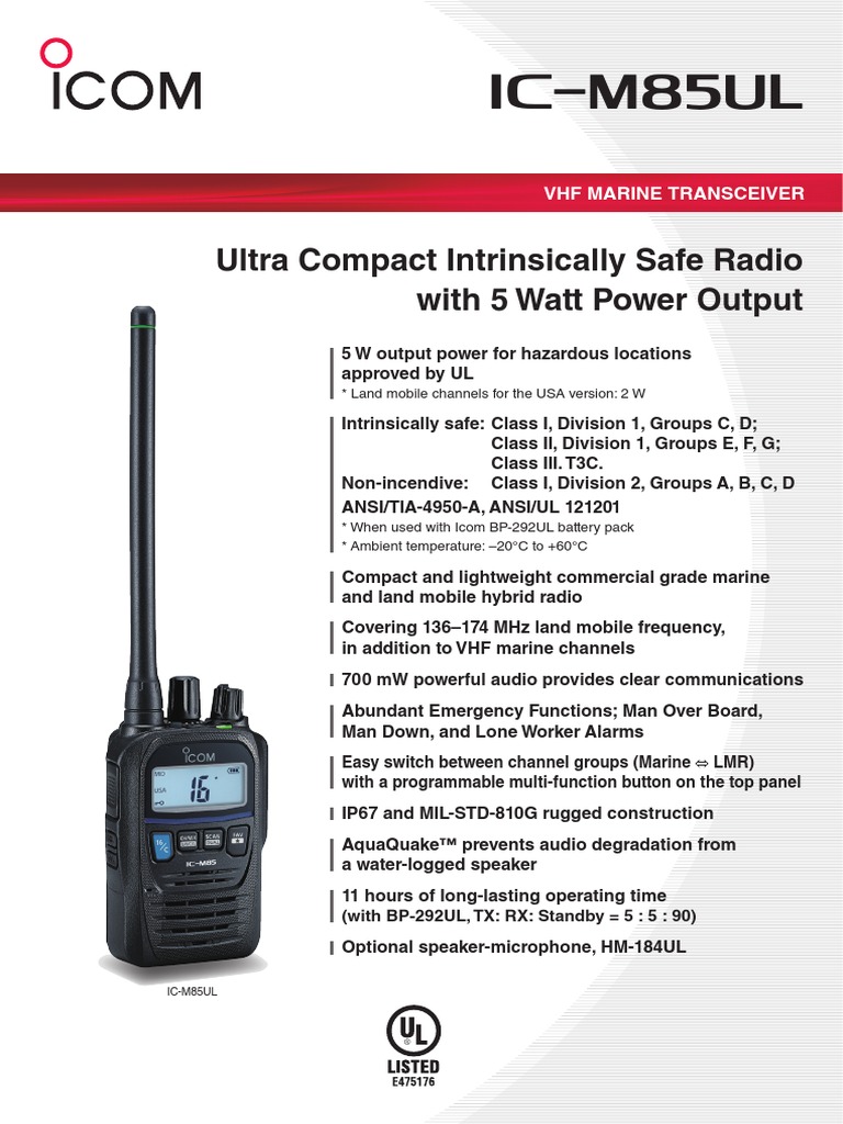 Ultra Compact Intrinsically Safe Radio With 5 Watt Power Output | PDF ...