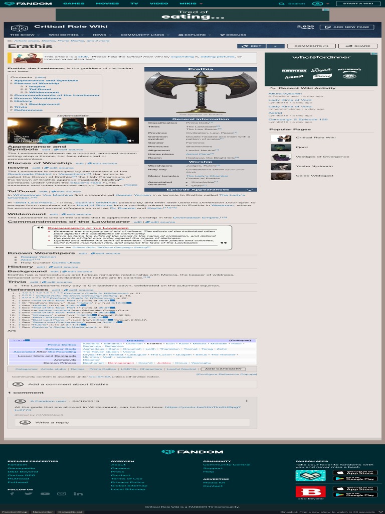 Erathis Critical Role Wiki Fandom | PDF | Wiki | Dungeons & Dragons ...
