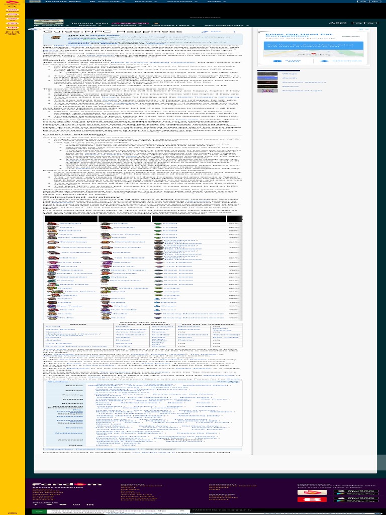 NPC Happiness Guide for Terraria | PDF | Wiki