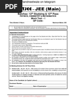 Fiitjee Phase Test Paper | PDF | Ion | Circle