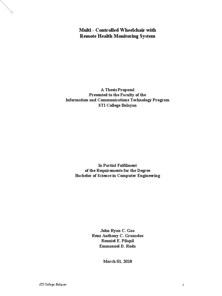 Multi-Controlled Wheelchair With Remote Health Monitoring System | PDF ...