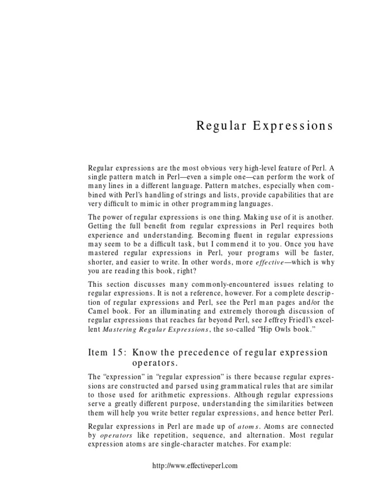Regular Expressions: Item 15: Know The Precedence of Regular Expression ...