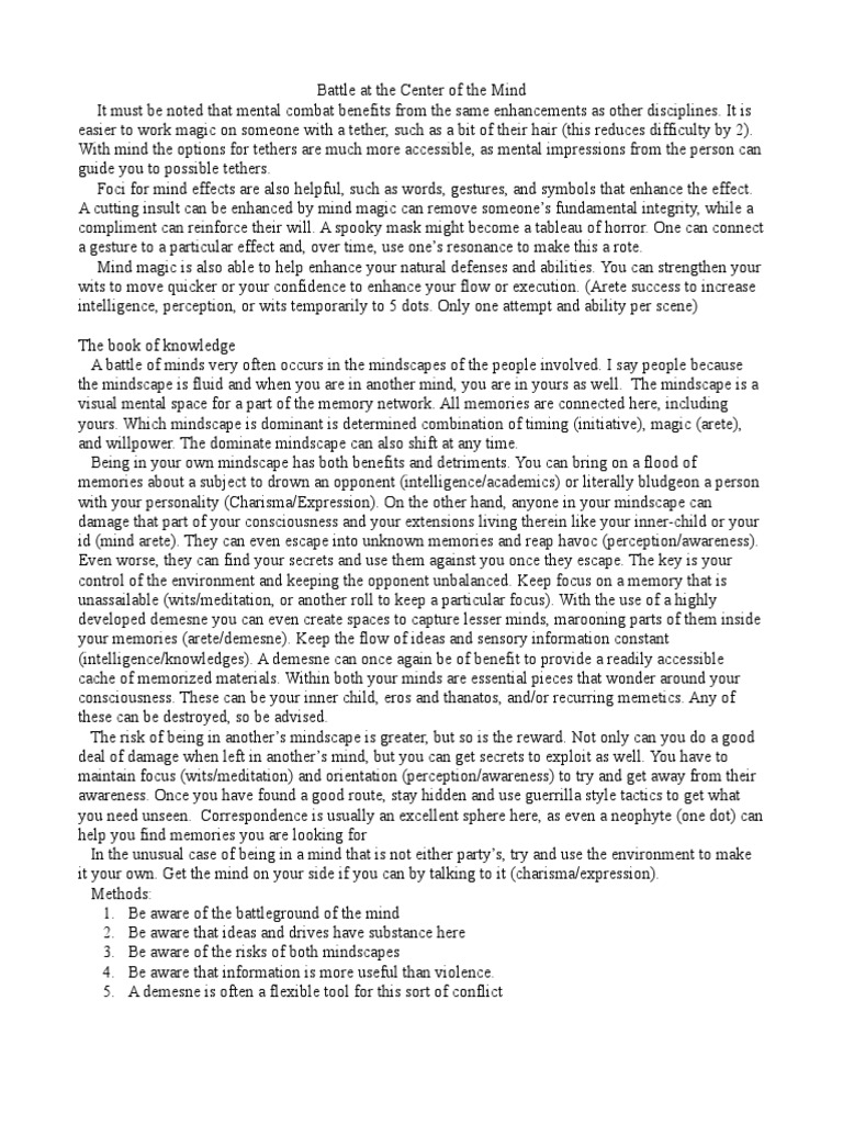 Battle in The Center of The Mind | PDF | Mind | Memory