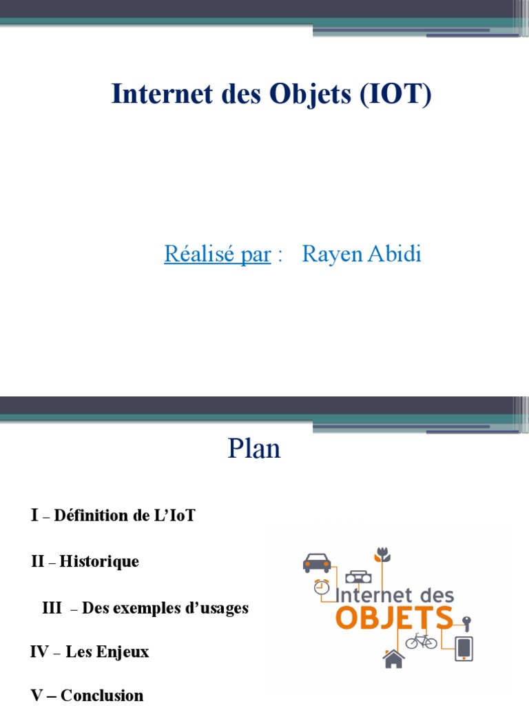 Presentation Sur L'internet Des Objets | PDF | Internet des objets | Informatique