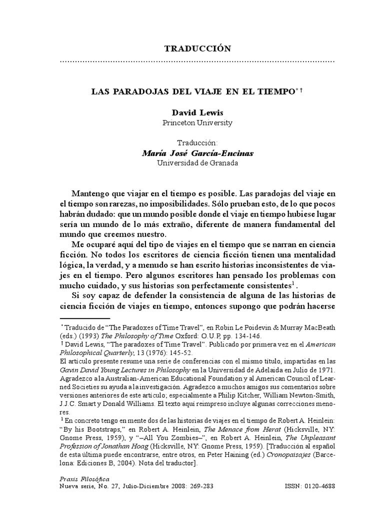 Viaje en El Tiempo | PDF | Hora | Viaje en el tiempo