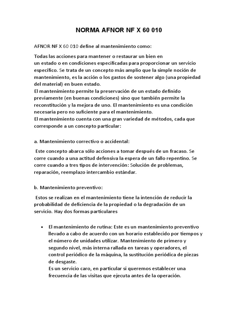 Norma Afnor NF X 60 010 | PDF