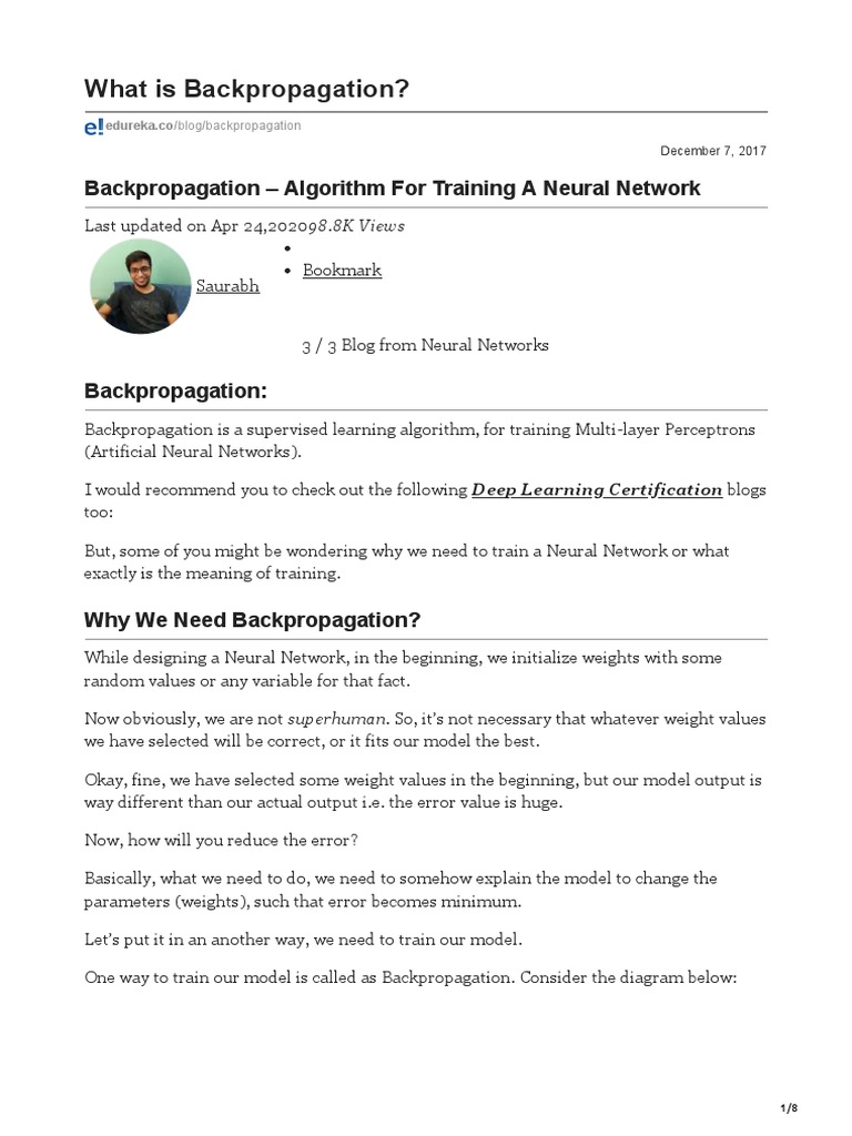What Is Backpropagation | PDF | Artificial Neural Network | Statistical Classification