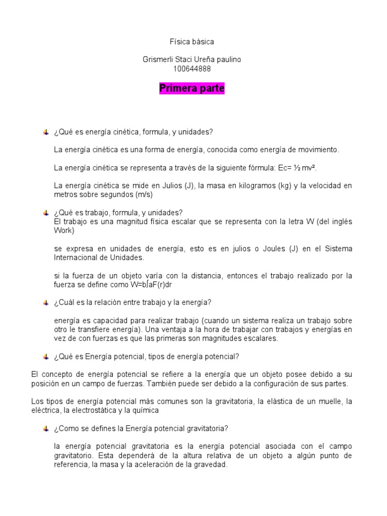 Energia Cinetica y Potencial Introd.01.Fis018 2 | PDF | Energía ...