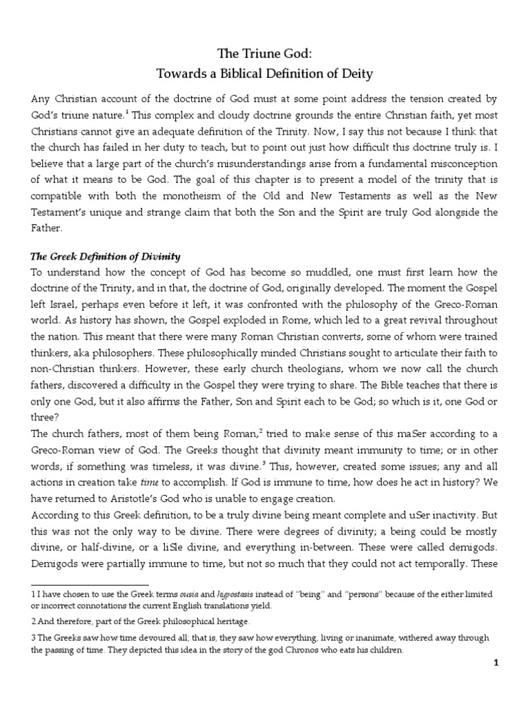 07 The Oneness of God | PDF | God The Father | Trinity