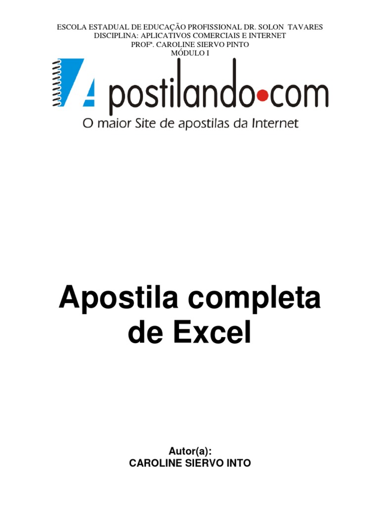 Apostila de Excel 2003 | PDF | Planilha | Microsoft Excel