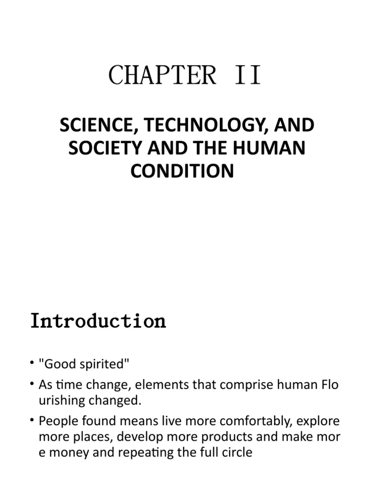 Science, Technology, and Human Condition | PDF