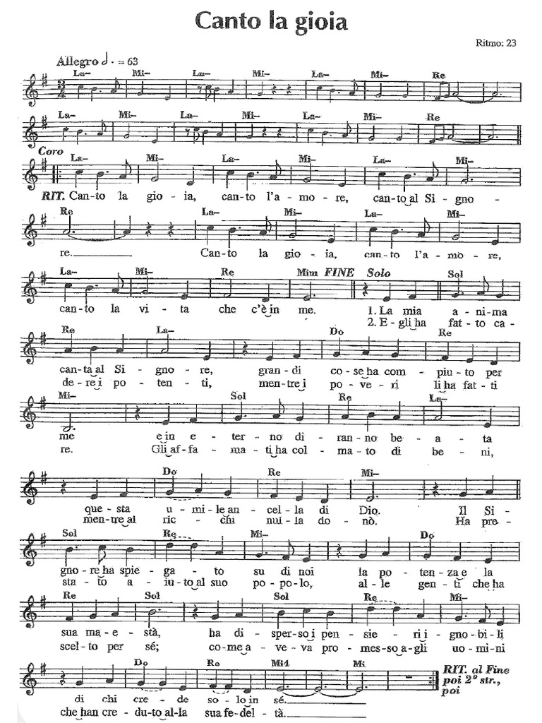 Canto La Gioia | PDF